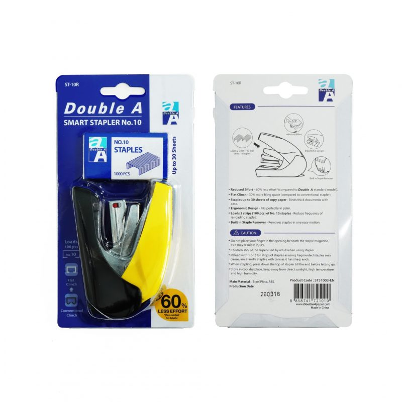 ดั๊บเบิ้ล เอ เครื่องเย็บกระดาษ เบอร์ 10 รุ่นเบาแรงกด Smart Stapler (คละ ...
