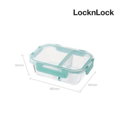 LocknLock กล่องแก้วถนอมอาหารแบบมีช่อง Glass Food Container 600 ml. รุ่น ...